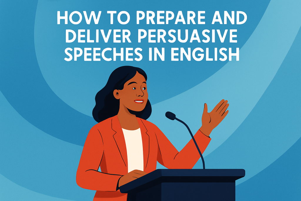 How to Prepare and Deliver Persuasive Speeches in English – 5 Minute ...