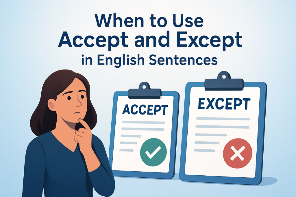 When to Use Accept and Except in English Sentences – 5 Minute English