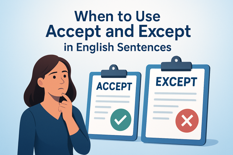 When to Use Accept and Except in English Sentences – 5 Minute English