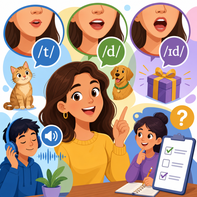 Final -Ed Pronunciation for ESL: /t/ /d/ /ɪd/ Guide